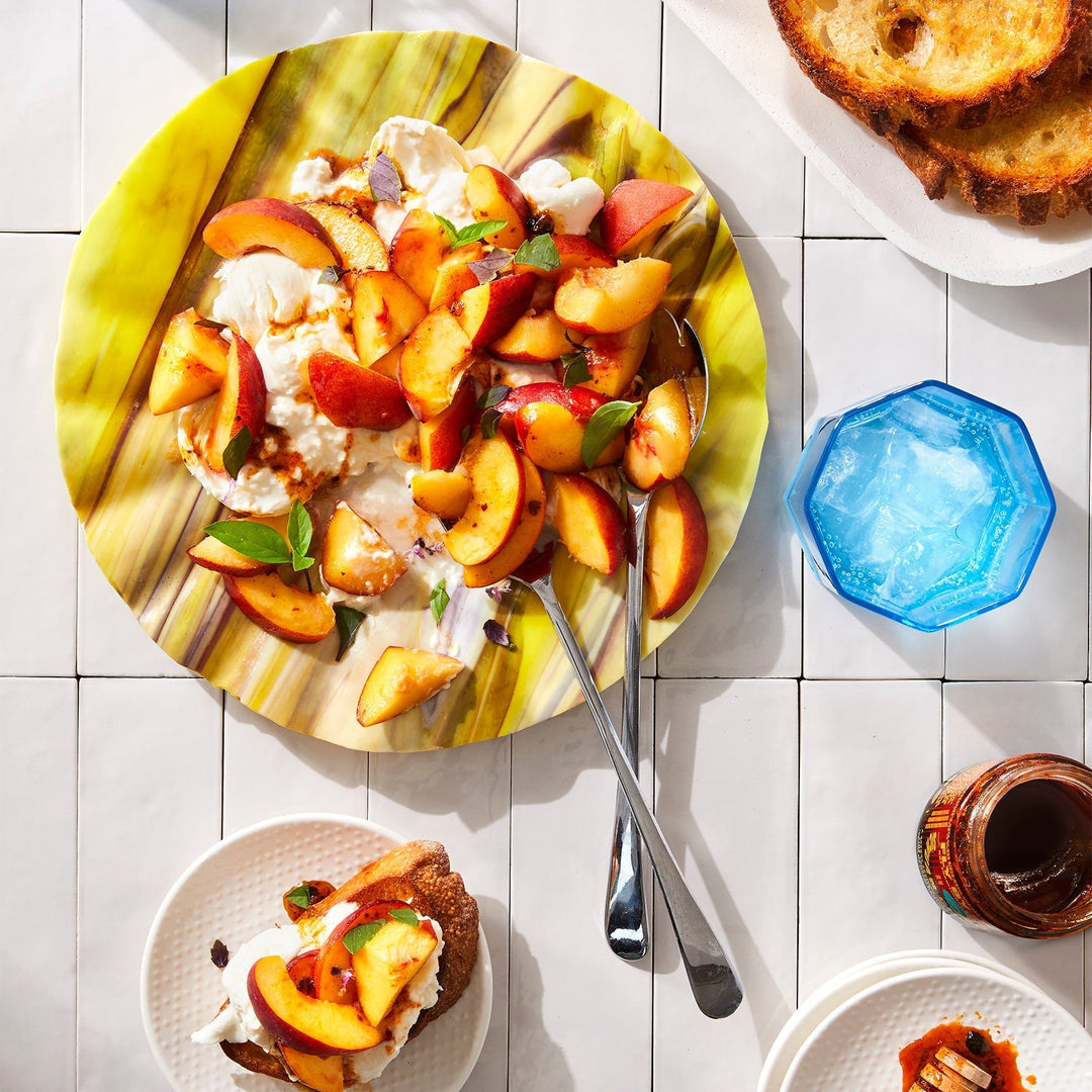 Late-Summer Peaches with Burrata & Fly By Jing Chili Crisp – Flavourfull